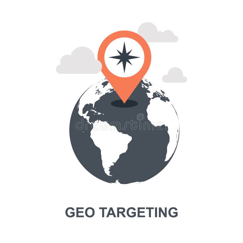Geo Targeting Flat Icon Design Concept Stock Vector - Illustration of ...
