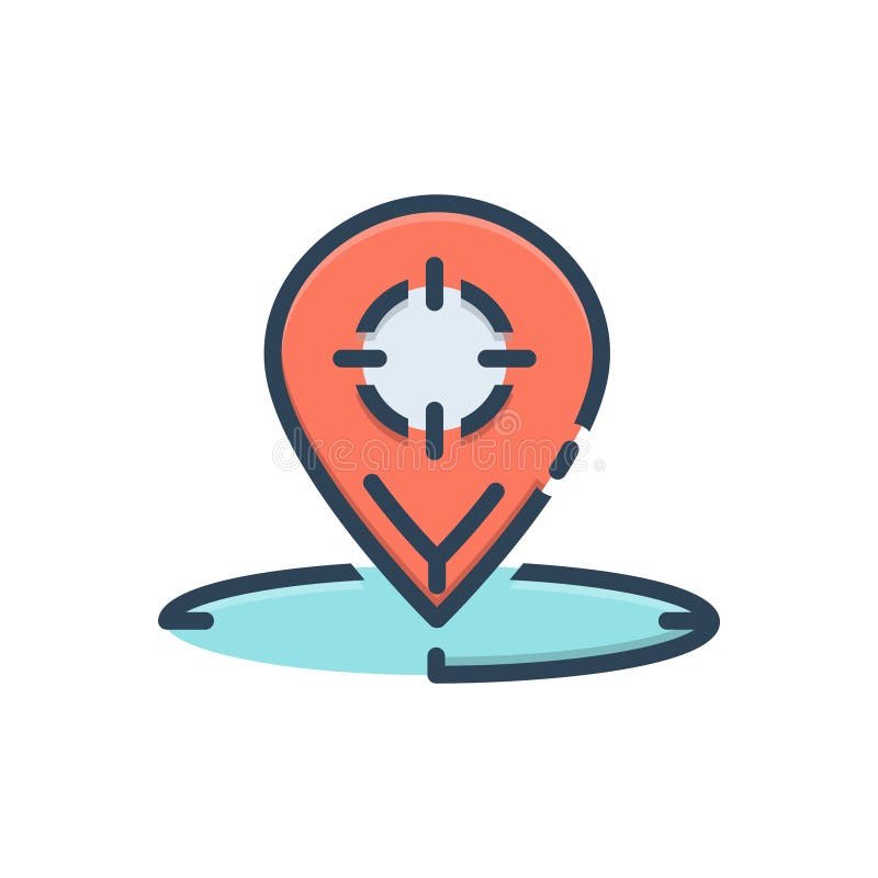Color Illustration Icon for Geo Targeting, Destination and Direction ...