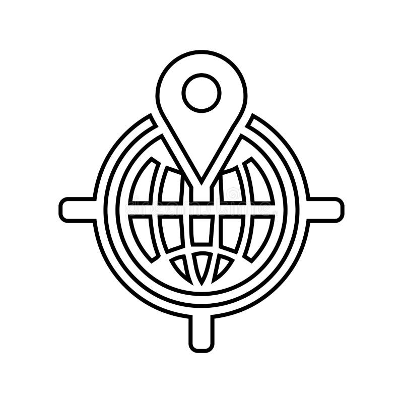 GEO Targeting Outline Icon. Line Art Vector Stock Illustration ...