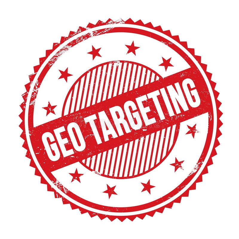 GEO TARGETING Text Written on Red Grungy Round Stamp Stock Illustration ...