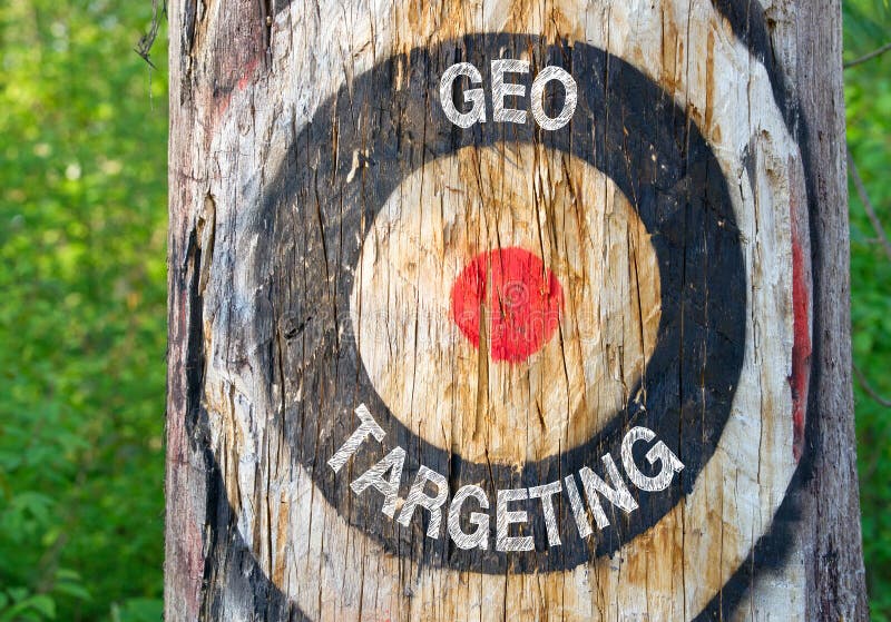 Geo Targeting - Tree with Target Stock Photo - Image of info, sign ...