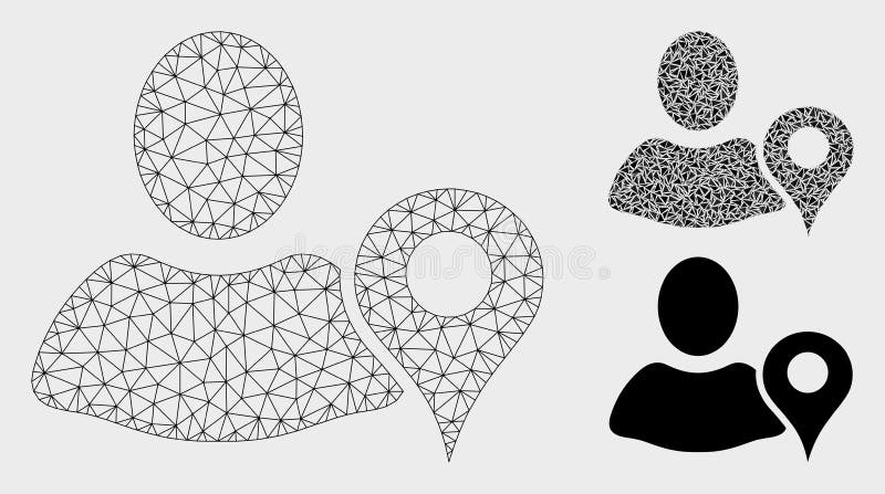 Geo Targeting Vector Mesh 2D Model and Triangle Mosaic Icon Stock ...