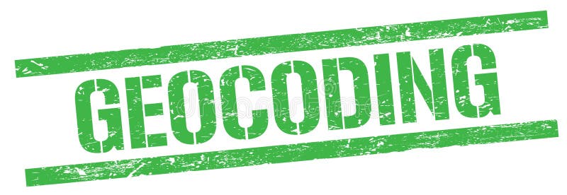 GEOCODING Text on Green Round Grungy Stamp Stock Illustration ...