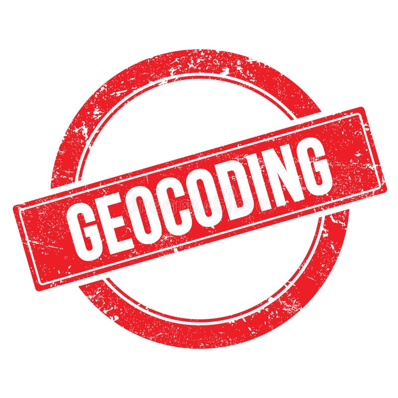 GEOCODING Text on Green Round Grungy Stamp Stock Illustration ...