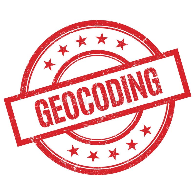 GEOCODING Text on Green Round Grungy Stamp Stock Illustration ...