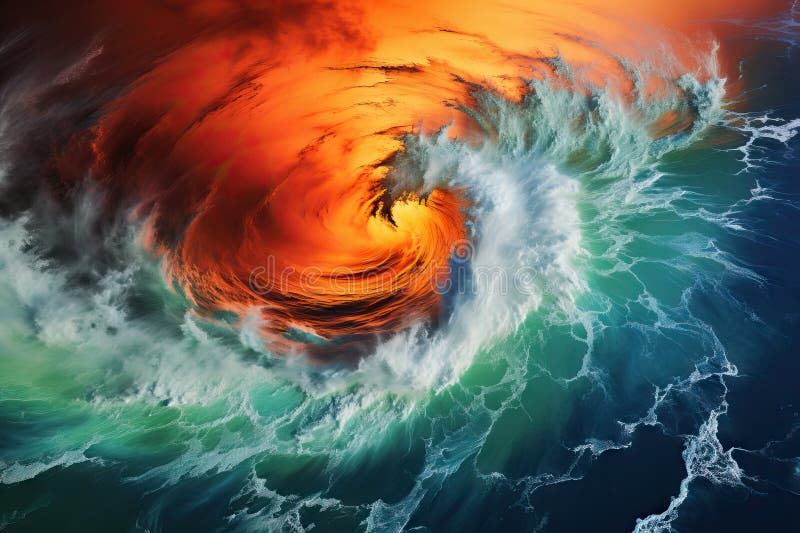 Color Beautiful Image in the Eye of Hurricane Irma. Stock Illustration ...