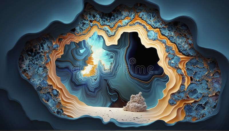 Geode with Crystals of Blue Color. Quartz Geode. Ai Generative. Stock ...