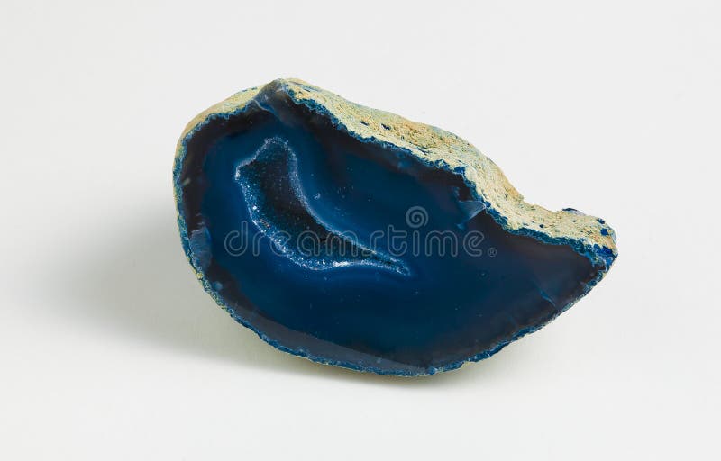 Ore Geode Blue on White Background Stock Photo - Image of geologist ...
