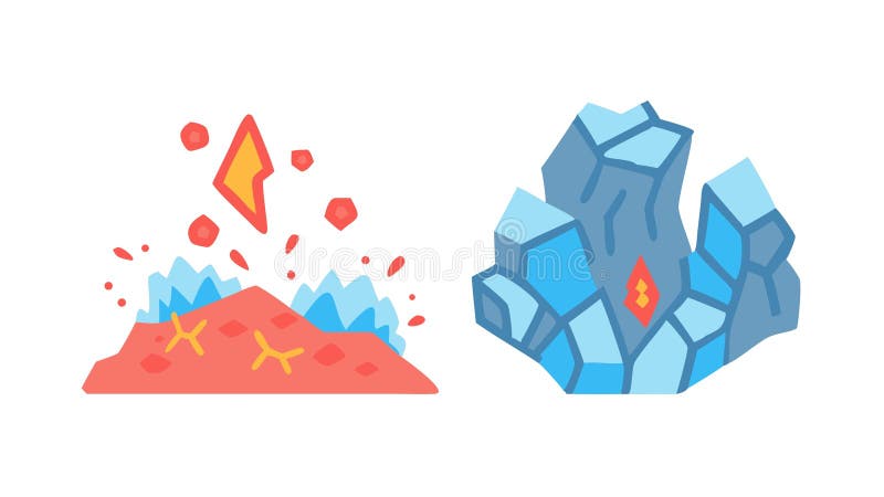 Geode Rocks or Crystal Mining, Natural Resources, Vector Design ...