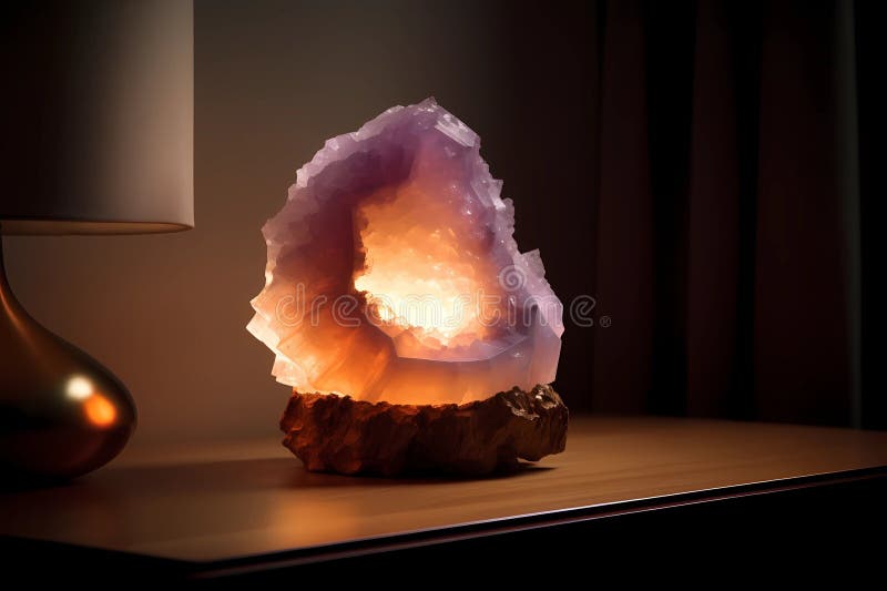 Geode Table Lamp (Generative AI) Stock Illustration - Illustration of ...