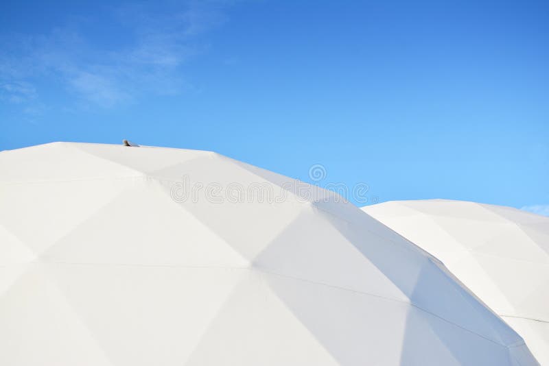 Geodesic Dome on a Background of Blue Sky Stock Image - Image of ...