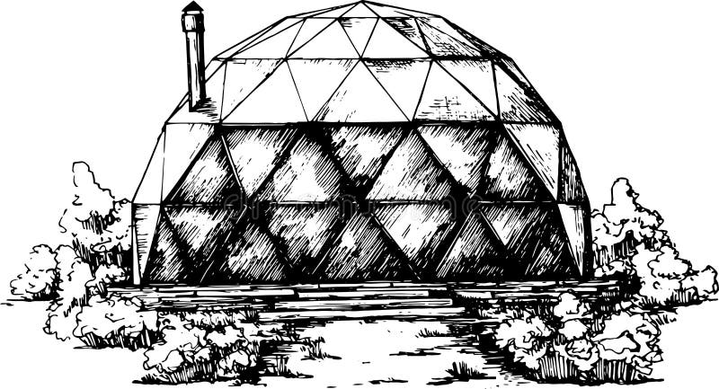 Geodesic Dome Drawing Stock Illustrations – 12 Geodesic Dome Drawing ...