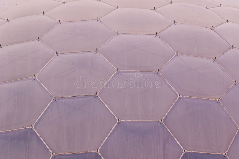 Geodesic Dome with Hexagonal Panels at Eden Project in Cornwall, UK ...