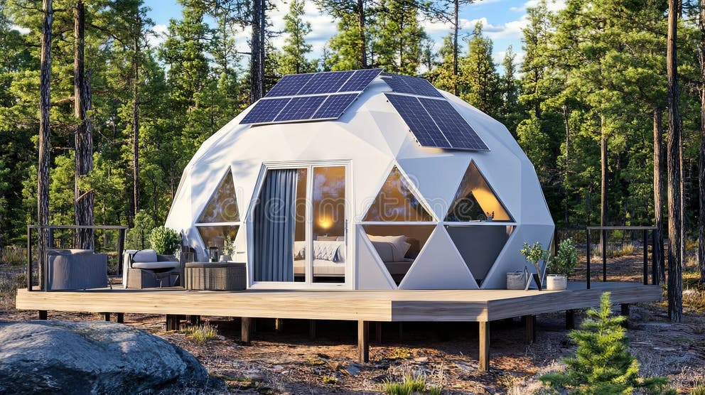 This Geodesic Dome Home in a Lush Forest Setting Boasts an Eco-friendly ...
