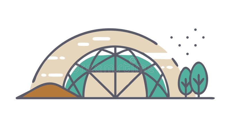 Geodesic Dome in Natural Earth Tones, Vector Design Generative AI Stock ...