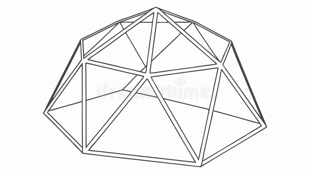 Geodesic Dome Outline, Architectural Structure Vector Design Generative ...