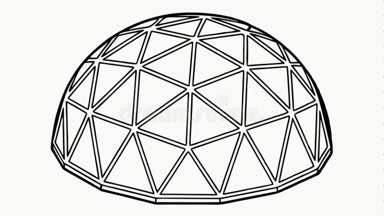 Geodesic Dome Outline, Architectural Structure Vector Design Generative ...