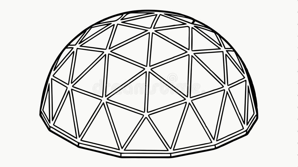 Geodesic Dome Outline, Architectural Structure Vector Design Generative ...