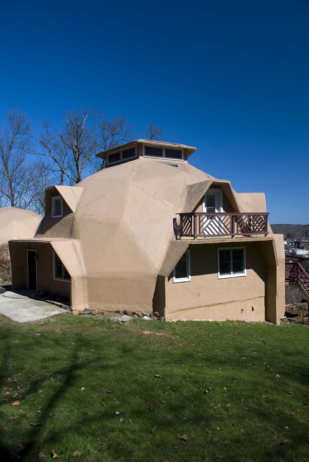 Geodesic Dome Residential House Suburban Setting Stock Photo - Image of ...