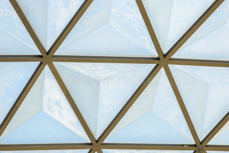 Geodesic Dome Roof Structure Stock Image - Image of geometric, interior ...