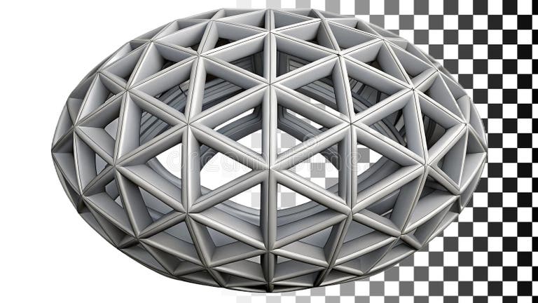 Geodesic Dome Structure Framework Sphere Metallic Grid Png Transparent Image Generative AI Stock ...