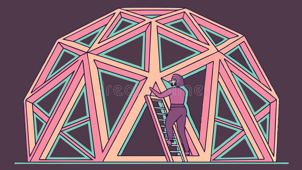 Geodesic Dome Structure, Modern Architecture, Geometric Design Vector ...