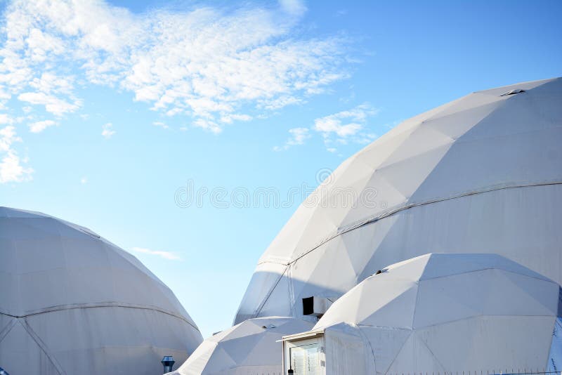 Geodesic Dome On A Background Of Blue Sky Stock Photo - Image of ...