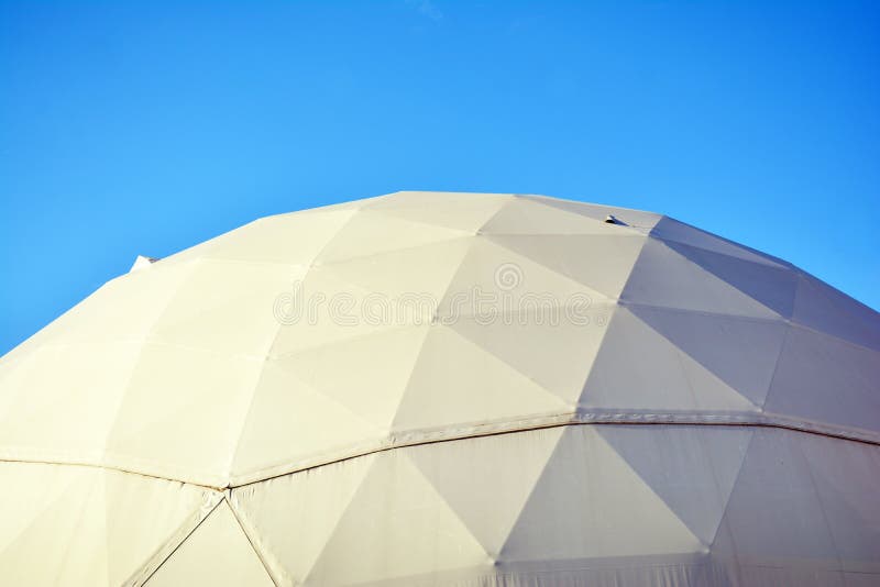 Geodesic Dome on a Background of Blue Sky Stock Image - Image of ...