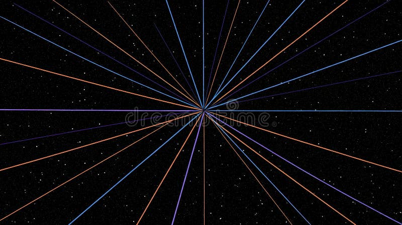 Geodesic Lines Emanate on a Backdrop of Starry Space Creating a ...