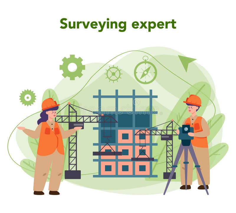 Surveyor Concept. Land Surveying Technology, Geodesy Science Stock ...
