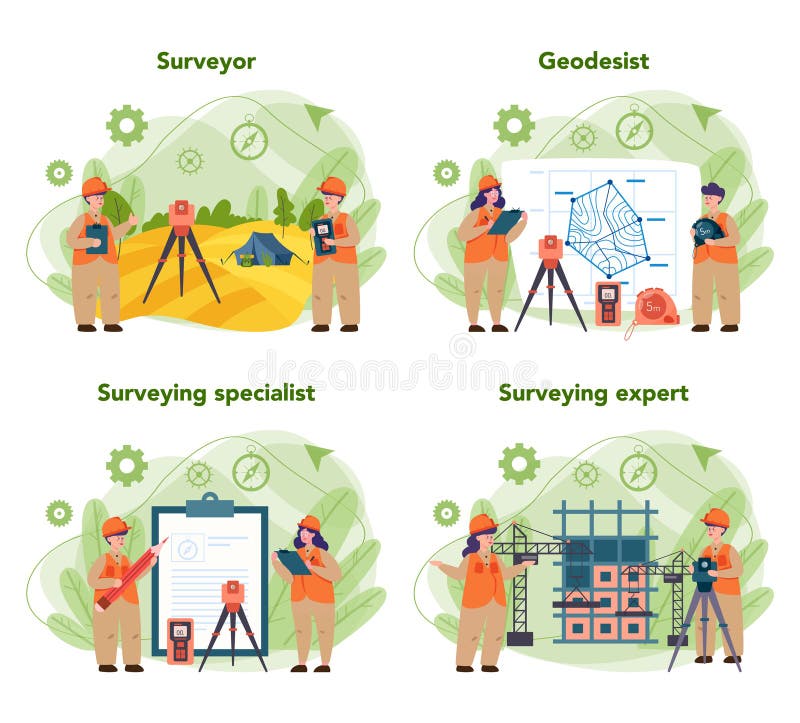 Surveyor Concept. Land Surveying Technology, Geodesy Science Stock ...
