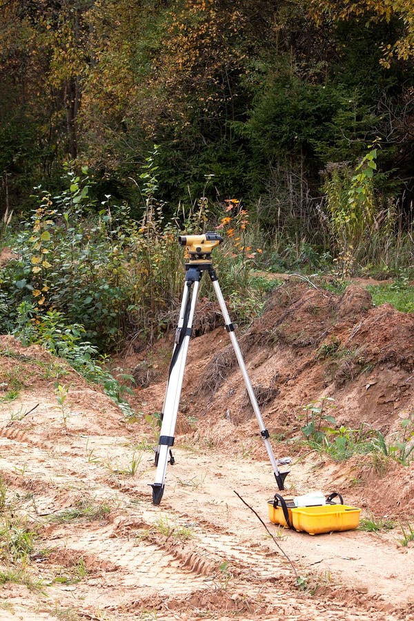 The Geodetic Device on a Building Site Stock Image - Image of accuracy ...