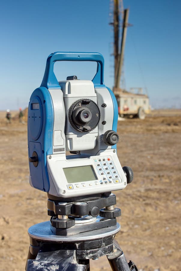 Geodetic device. stock photo. Image of desert, worker - 67206624