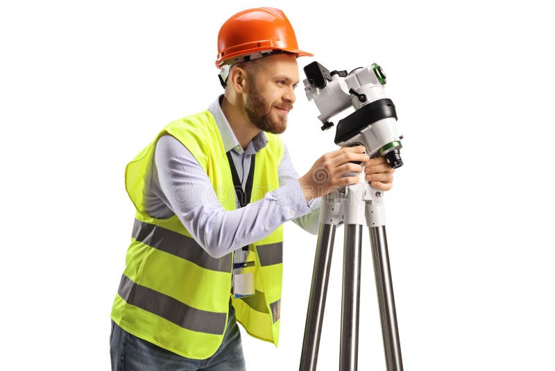 Geodetic Engineer Measuring with a Positioning Station Stock Photo ...