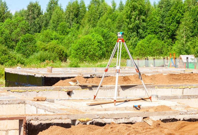 Geodetic Equipment Optical Level at the Construction Site Stock Image ...