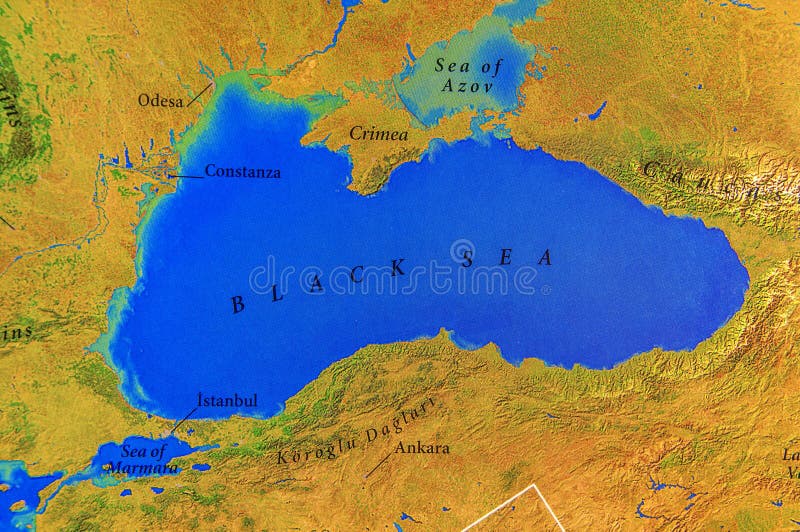 Geograficzna Mapa Europejski Czarny Morze Zdjęcie Stock - Obraz ...