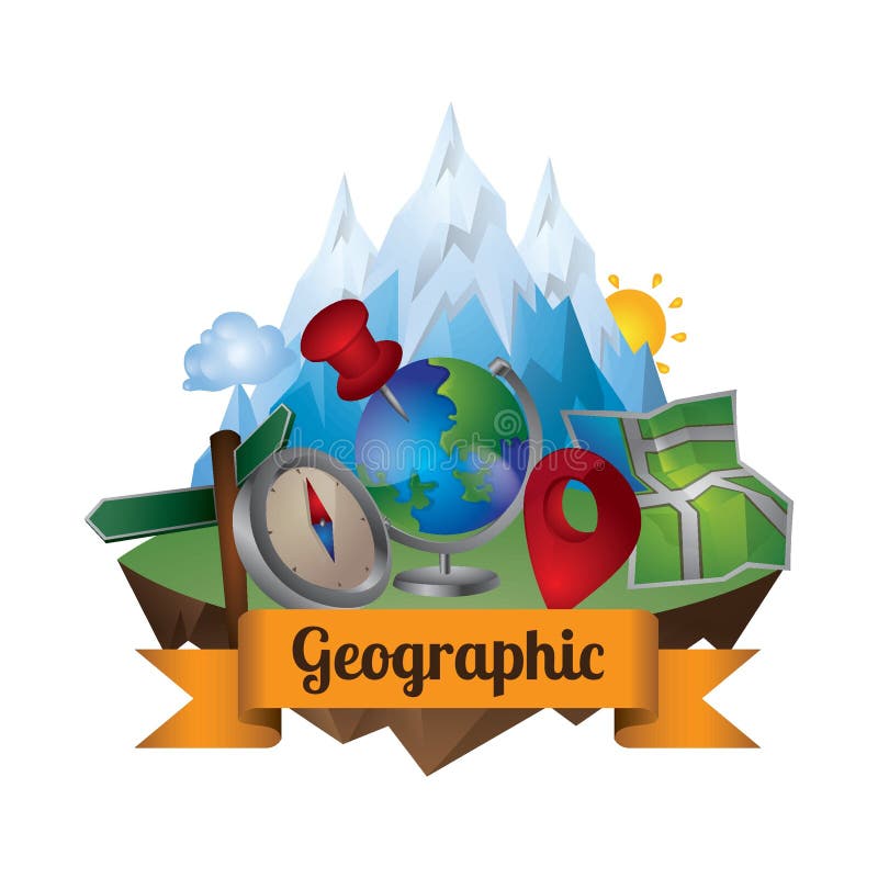 Geographic Concept. Vector Illustration Decorative Design Stock Vector ...