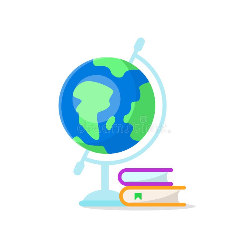Geographic Globe with Books Vector Design Element Stock Vector ...
