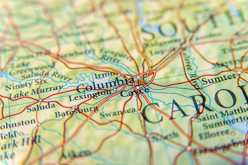 Geographic Map of Columbia Countries with Important Cities Stock Photo ...