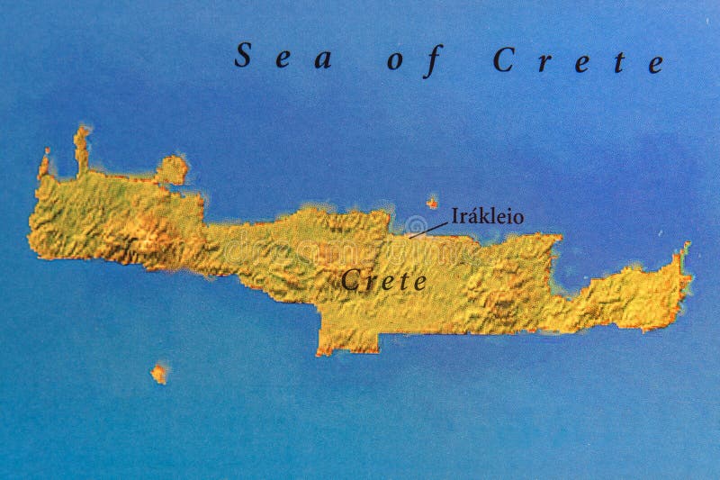 Geographic Map of European Crete Island Stock Photo - Image of close ...