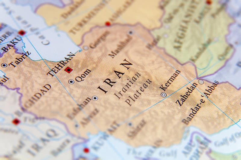 Geographic Map of Iran with Important Cities Stock Image - Image of ...