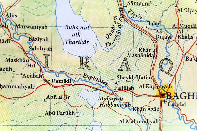Geographic Map of Iraq with Important Cities Stock Image - Image of ...