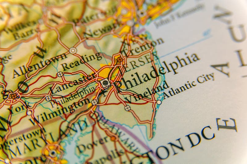 Map Philadelphia stock image. Image of city, ocean, direction - 12676255