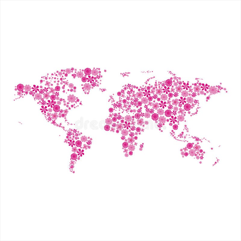 Geographic Map. Planet Earth Map from Flowers. Flowers. Stock ...