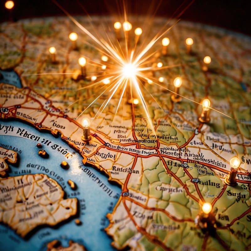 Geographic Map, Virtual Representation of Land Geography Topography ...