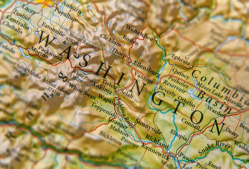 Washington State Canada Border Map Stock Photos - Free & Royalty-Free ...