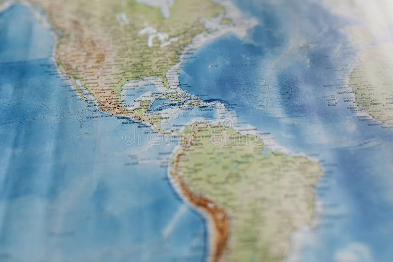 Geographic Map of the World Stock Image - Image of country, travel ...