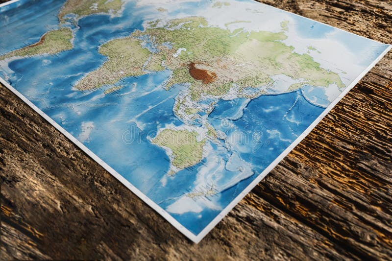 Geographic Map of the World Stock Image - Image of global, atlas: 273469071