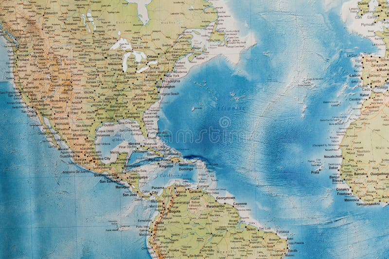 Geographic Map of the World Stock Image - Image of global, geography ...