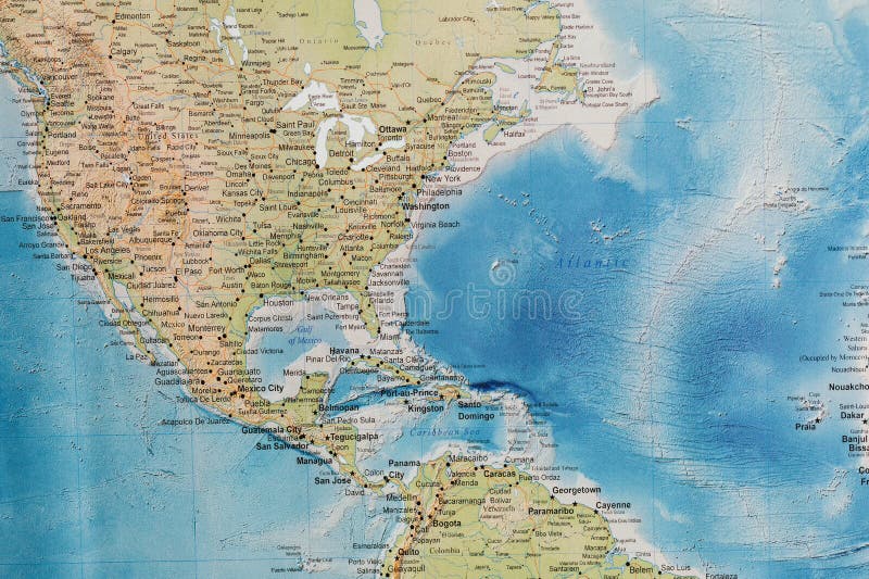 Geographic Map of the World Stock Image - Image of geography, country ...